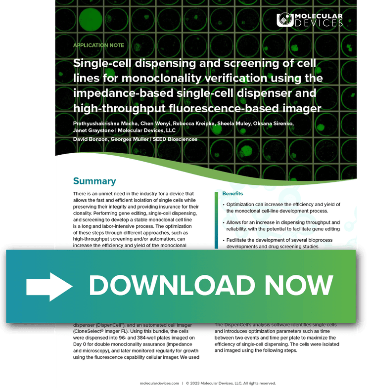 Single-cell dispensing and screening of cell lines for monoclonality ... Single-cell dispensing and screening of cell lines for monoclonality ...