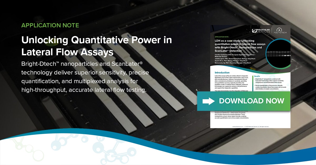 Quantitative Lateral Flow Assays with Bright-Dtech Nanoparticles and ScanLater