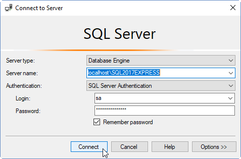 MDCStore™: Install database on SQL Server using the install script