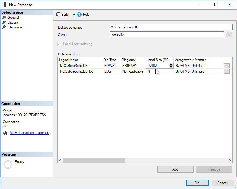 Mdcstore™ Install Database On Sql Server Using The Install Script