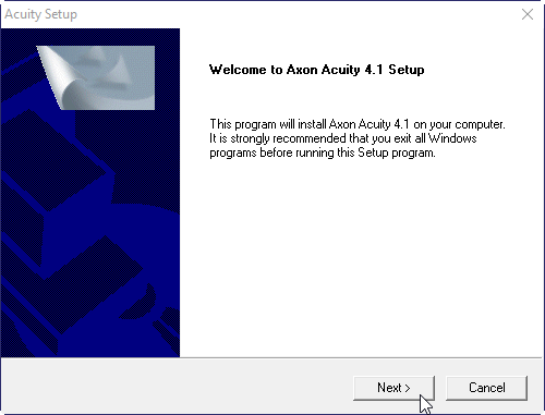 Acuity® software: Installing the Acuity 4 software on Windows 10