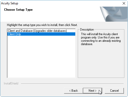 Acuity® software: Installing the Acuity 4 software on Windows 10