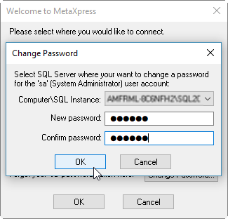 MDCStore™: Unable to login to database using sa account