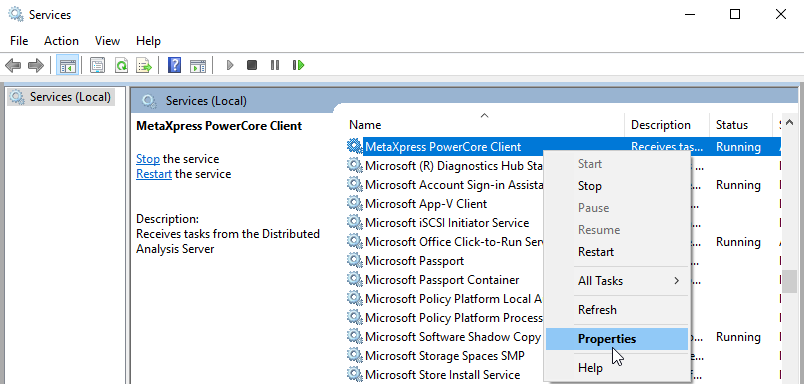 MetaXpress® PowerCore™: Set the PowerCore Client to use a specified ...