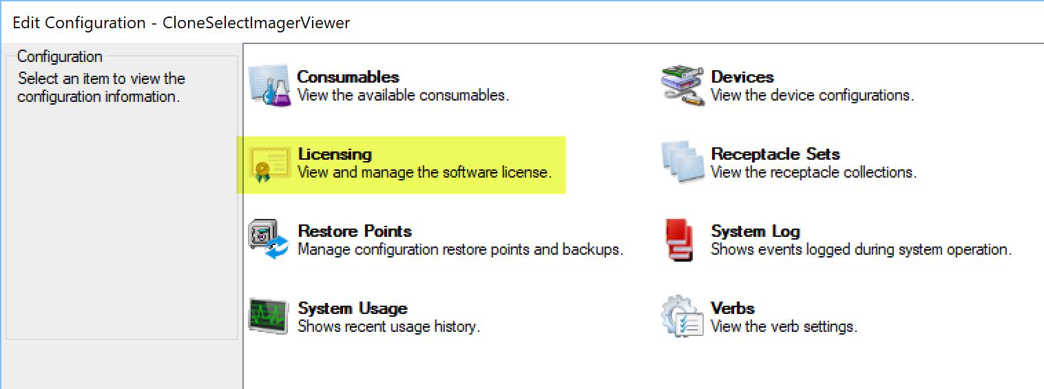 Clone Screening instruments: Serial number and software version