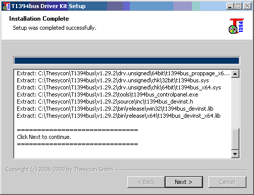 How to manage cameras with the Thesycon IEEE 1394 bus driver