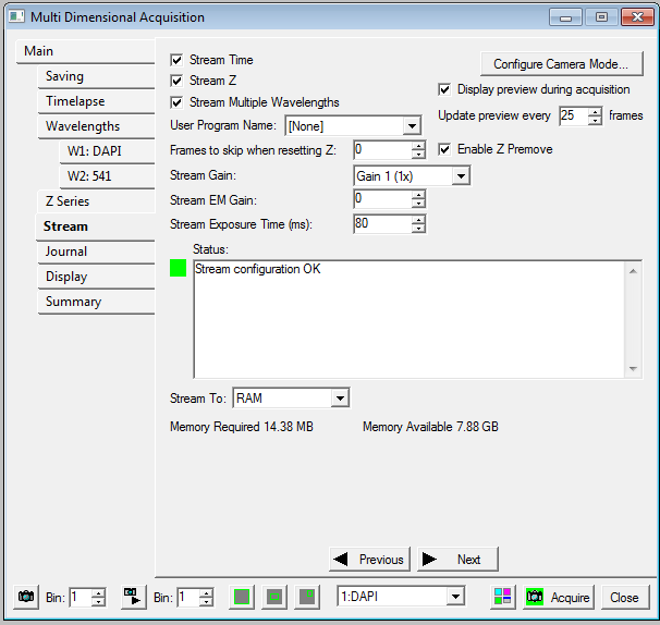 How to use the Stream tab in MDA