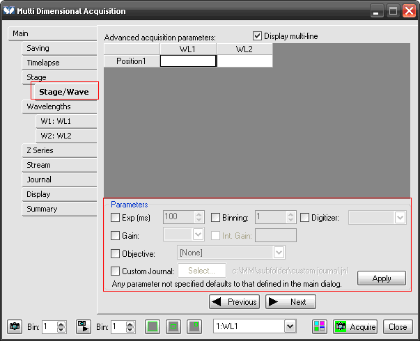 How to use the Stage tab in MDA