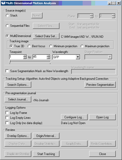 MetaMorph® or MetaXpress®: How to use Multi Dimensional Motion Analysis
