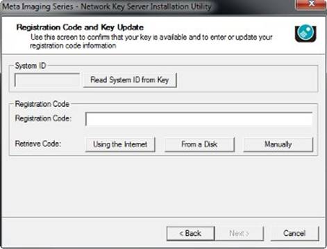 Installing a MetaMorph® Software network key on a network key server