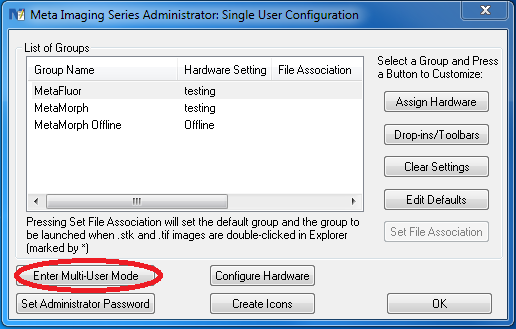 How to use Multiple User Mode in the Meta Imaging Series® Administrator