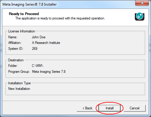 Installing Version 7.8 of the Meta Imaging Series® Software