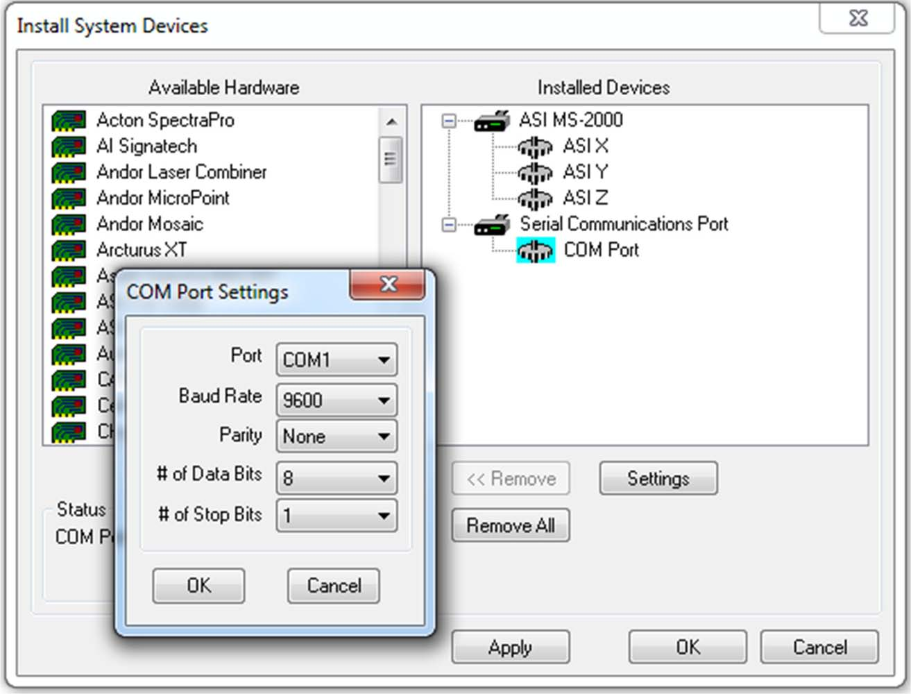 Controlling the ASI CRISP via serial commands from within the MetaMorph ...