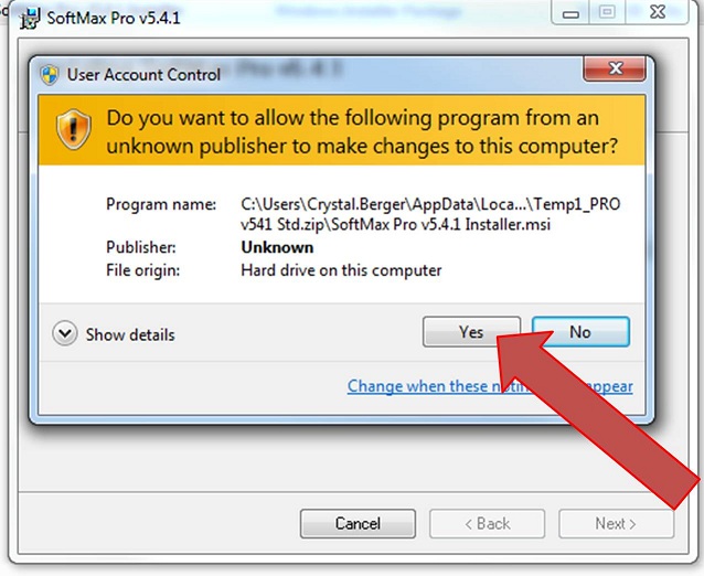 Installation of SoftMax® Pro on a Windows 7 computer and SpectraMax® L ...
