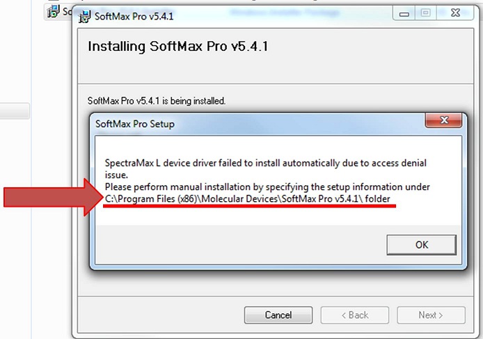 Installation of SoftMax® Pro on a Windows 7 computer and SpectraMax® L ...