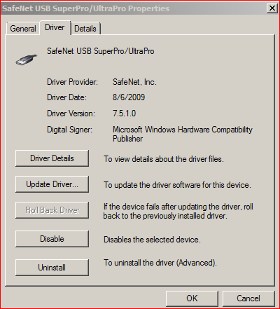 Sentinel driver installation problem