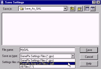 Using the "Save As GenePix Array List" Feature in GenePix Pro