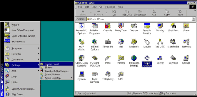 Install a SCSI GenePix microarray scanner under Windows NT