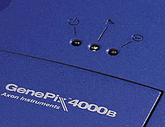 Indicator lights on the GenePix® 4000B scanner