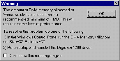 Digidata: DriverLINX configuration issues under Windows 95