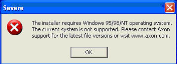 'Operating system not supported' error with pCLAMP 8